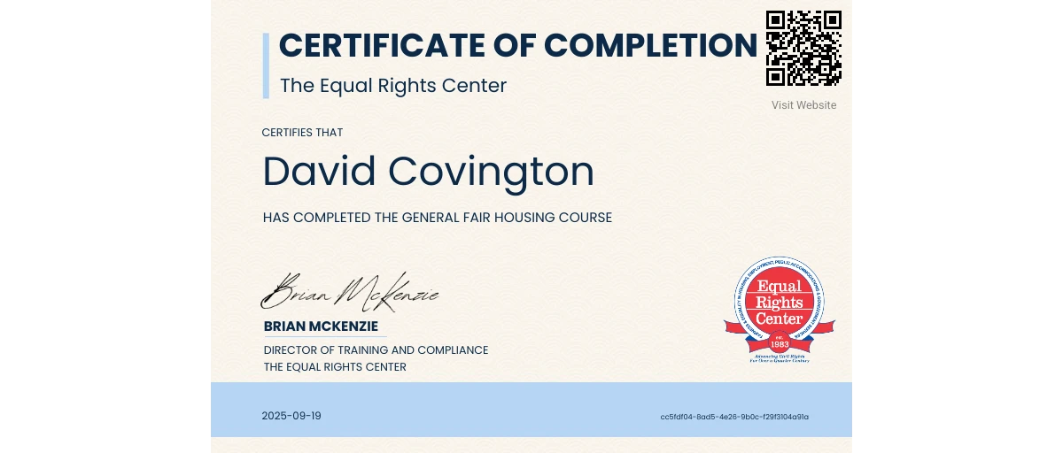 Check out David Covington's General Fair Housing Live Training ...