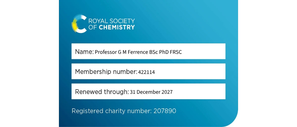 Check out Professor G M Ferrence BSc PhD FRSC's Fellow of the Royal ...