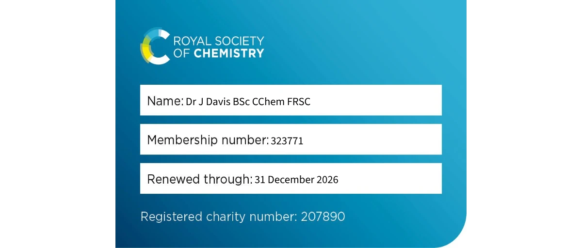 Check out Dr J Davis BSc CChem FRSC's Fellow of the Royal Society of ...