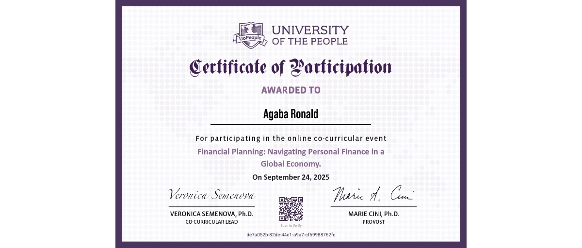 Check out Agaba Ronald's Webinar:- Financial Planning: Navigating ...