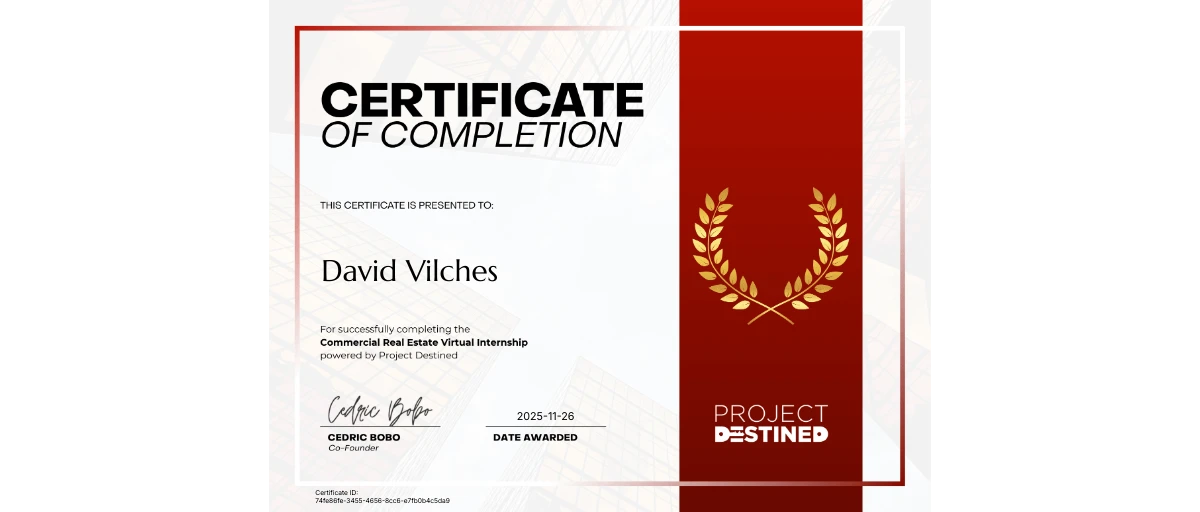 View David Vilches's Fall 2025 Project Destined Commercial Real Estate ...
